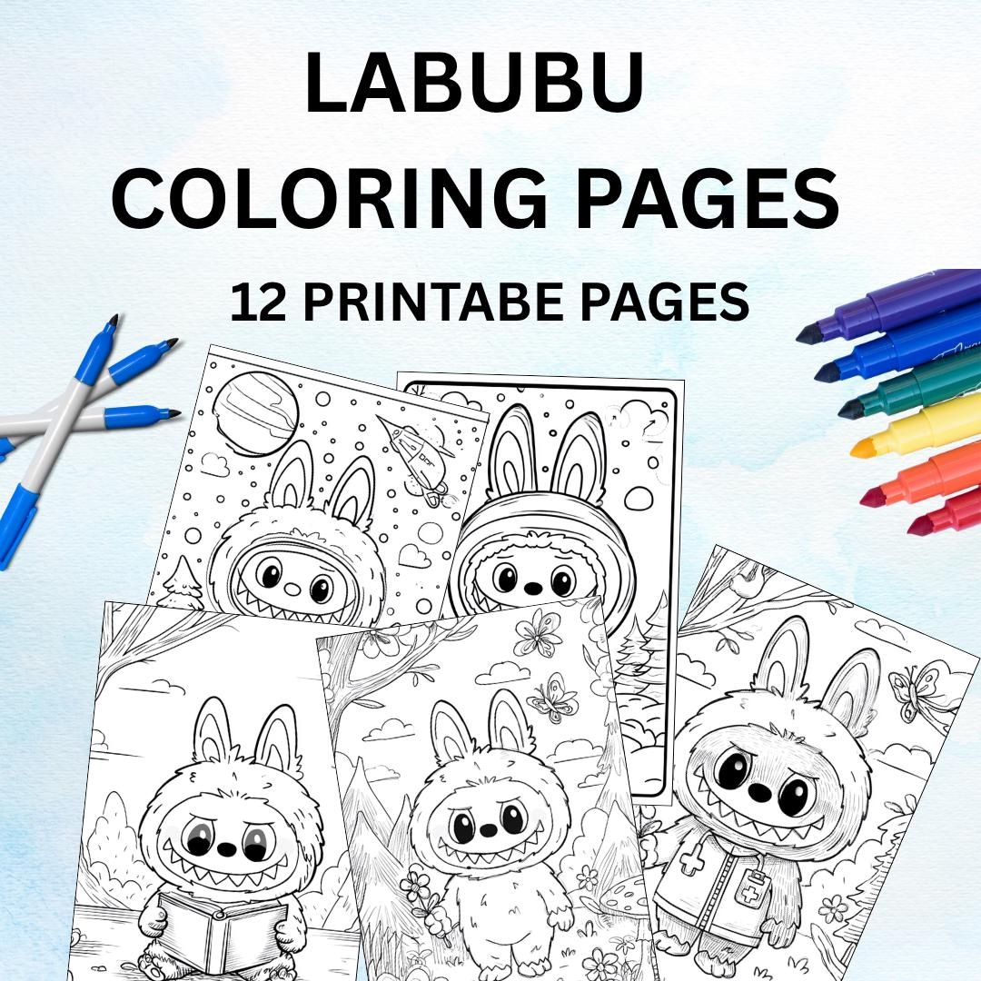 Labubu Coloring Pages – 25 Unique Printable Pages, Digital Download ...