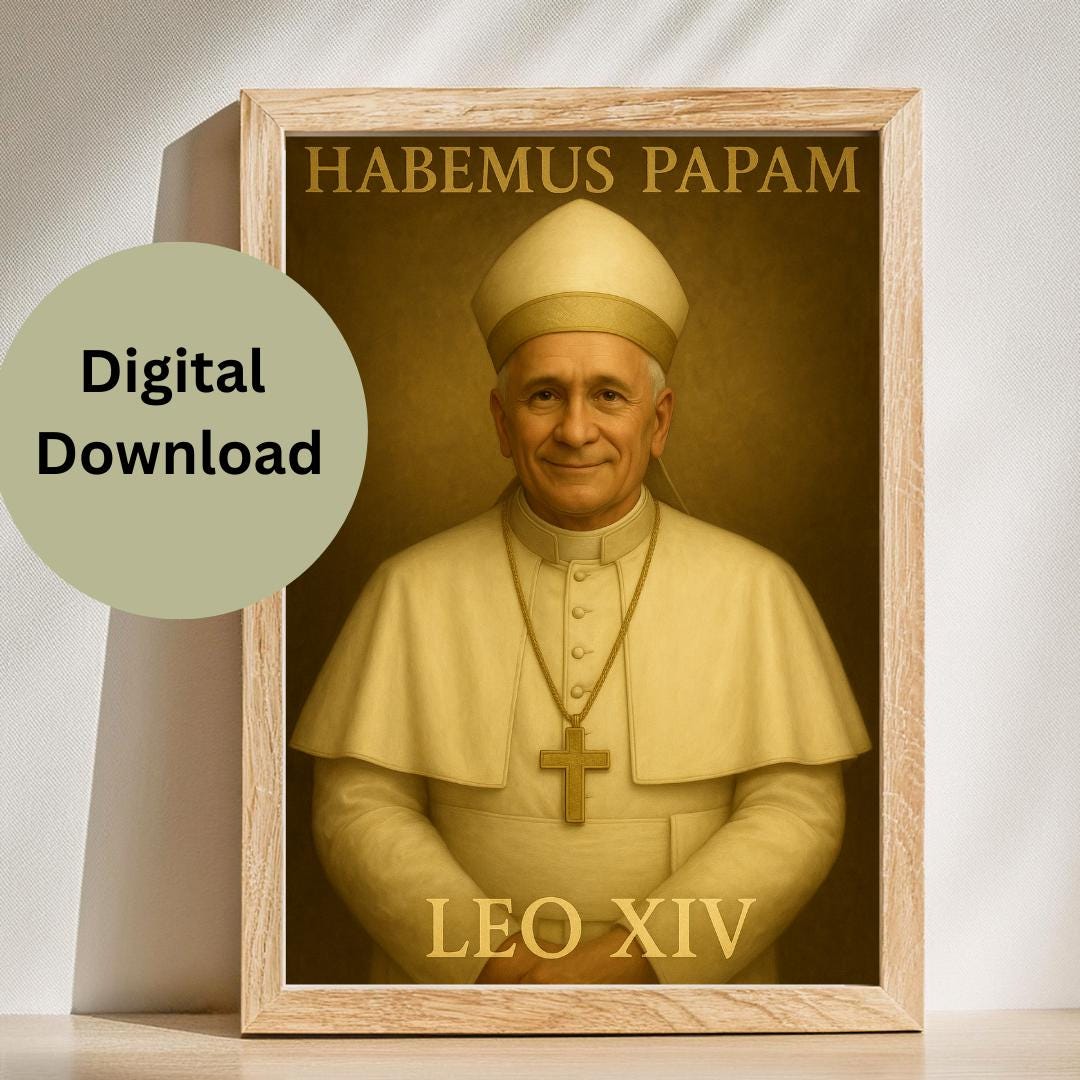 Pope Leo XIV Digital Art Print – Catholic Wall Art, Prayer Poster ...