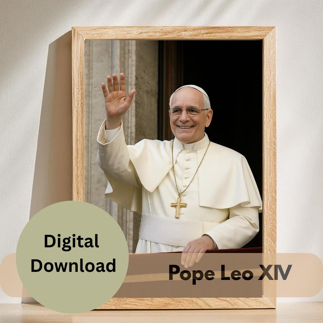 Pope Leo XIV Digital Art Print – Catholic Wall Art, Balcony Portrait ...