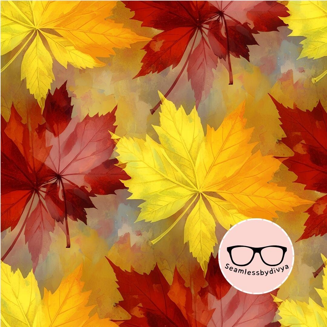 Autumn Maple Leaf Seamless Pattern for Fabric Print, Fall Foliage ...