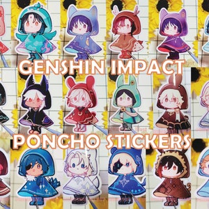 Genshin Impact Fanmerch Fanart Chibi Poncho Stickers - Etsy