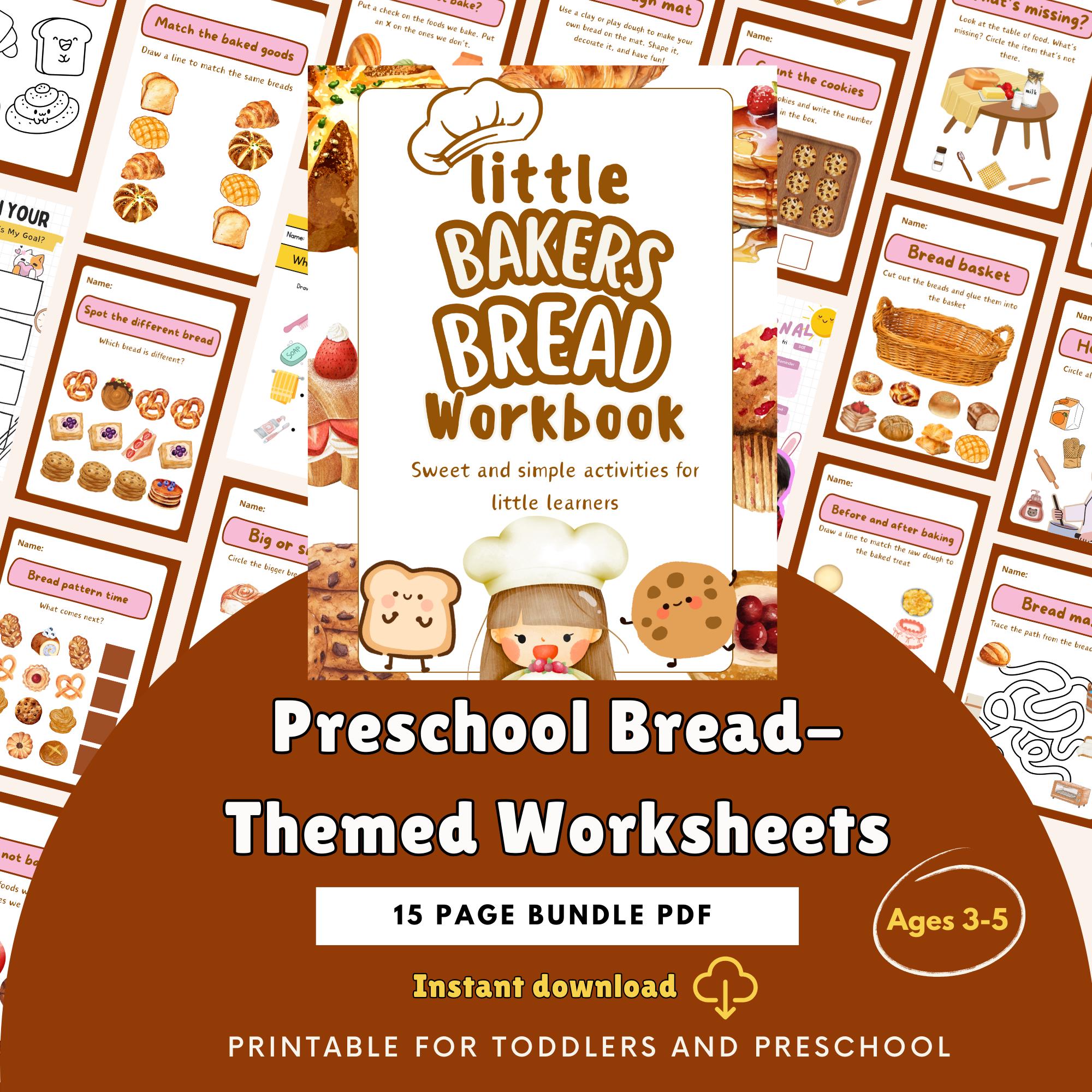 Little Bakers Bread Workbook-printable Preschool Worksheets for ...