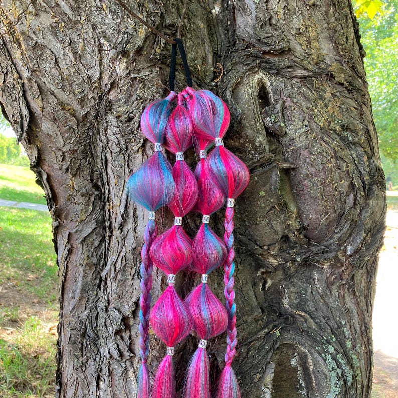 Bubble Braids, Rave Hair Ties, Hair Extensions, Color Ponytail ...