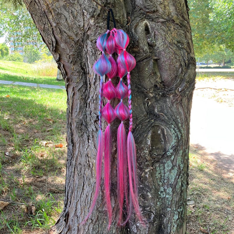 Bubble Braids, Rave Hair Ties, Hair Extensions, Color Ponytail ...