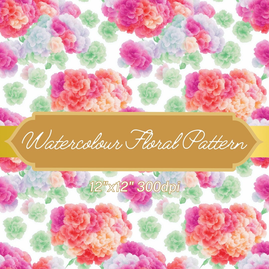 Floral Pattern, Overlay in Seamless Format, Pink Carnations, Digital ...