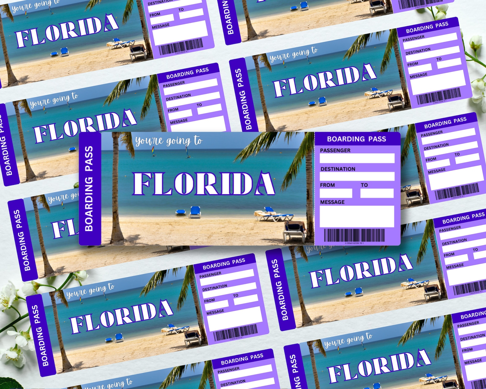 Printable Florida Surprise Trip Ticket, Youre Going to Florida, Gift ...