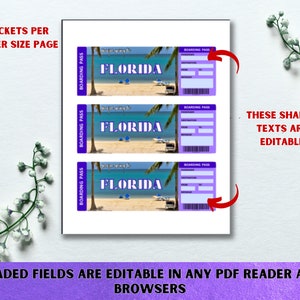 Printable Florida Surprise Trip Ticket, Youre Going to Florida, Gift ...
