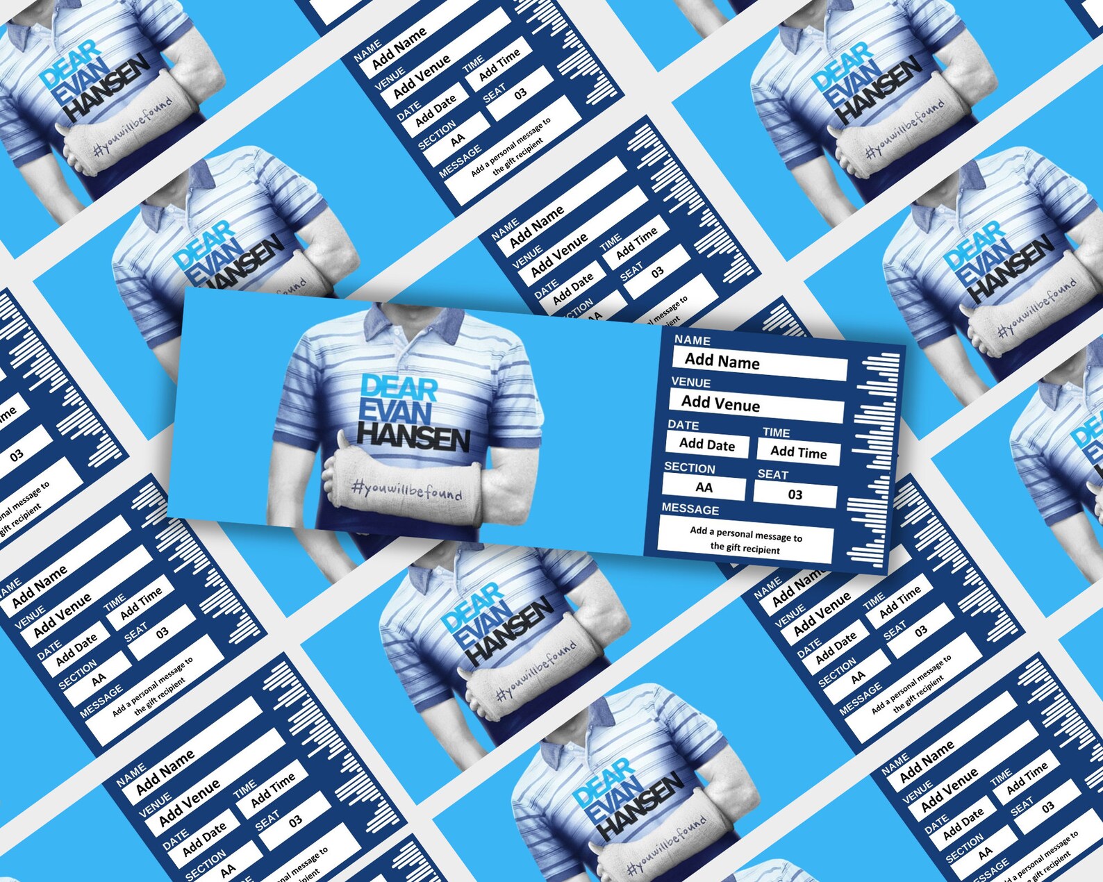 Editable Dear Evan Hansen Broadway Surprise Ticket, Ticket Template ...