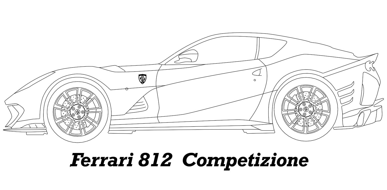Ferrari 812 Competizione Dxf / Svg / Vector / Car / Sport - Etsy