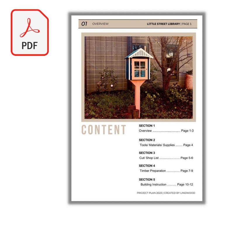 Digital Plan DIY 2 Storey Little Free Library/street Library, PDF ...