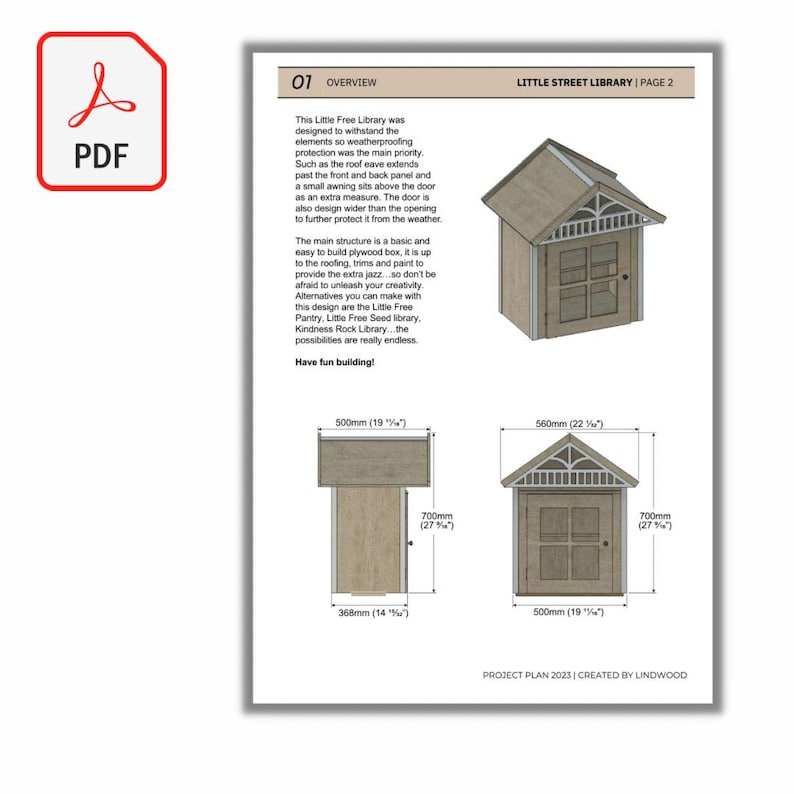 Digital Plan DIY 2 Storey Little Free Library/street Library - Etsy