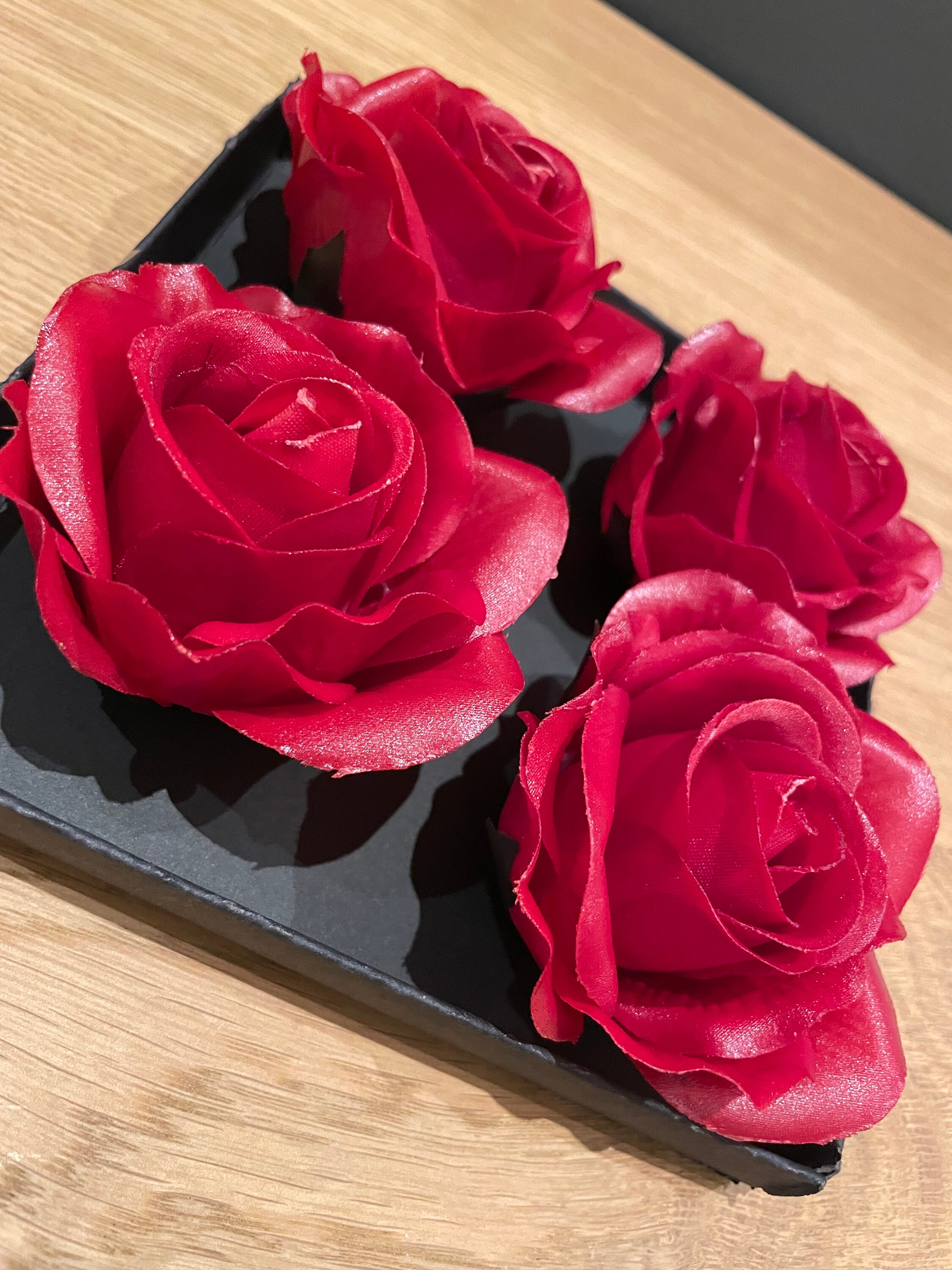4er Set Wachsrose 7 cm rot wax rose Allerheiligen Grab Grabrose - Etsy.de