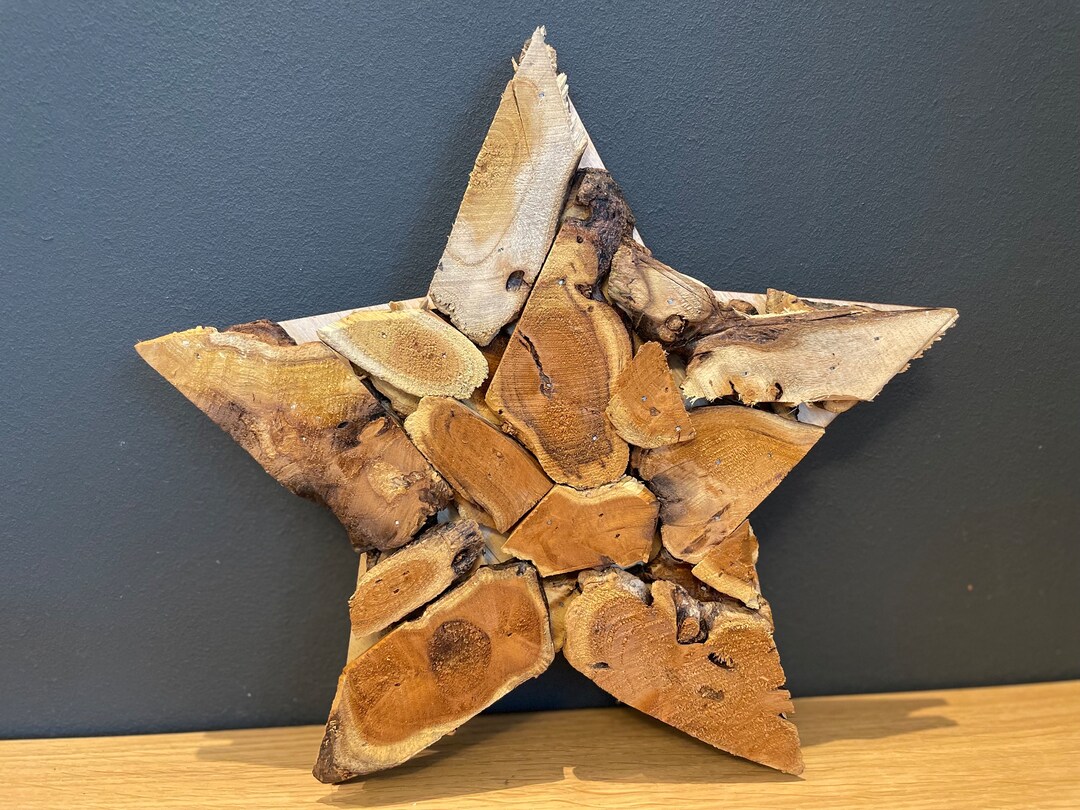 Stern aus Holz 30 cm 40 cm natur Star Heart Weihnachten Advent - Etsy.de