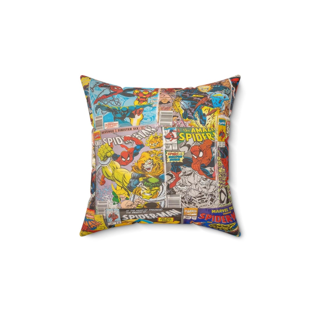 Spiderman Vintage Marvel Comics Spun Polyester Square Pillow - Etsy
