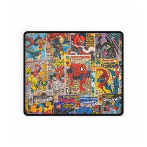 Vintage Spider-man Desk Mat, Comic Book Office Decor, Marvel Workspace ...