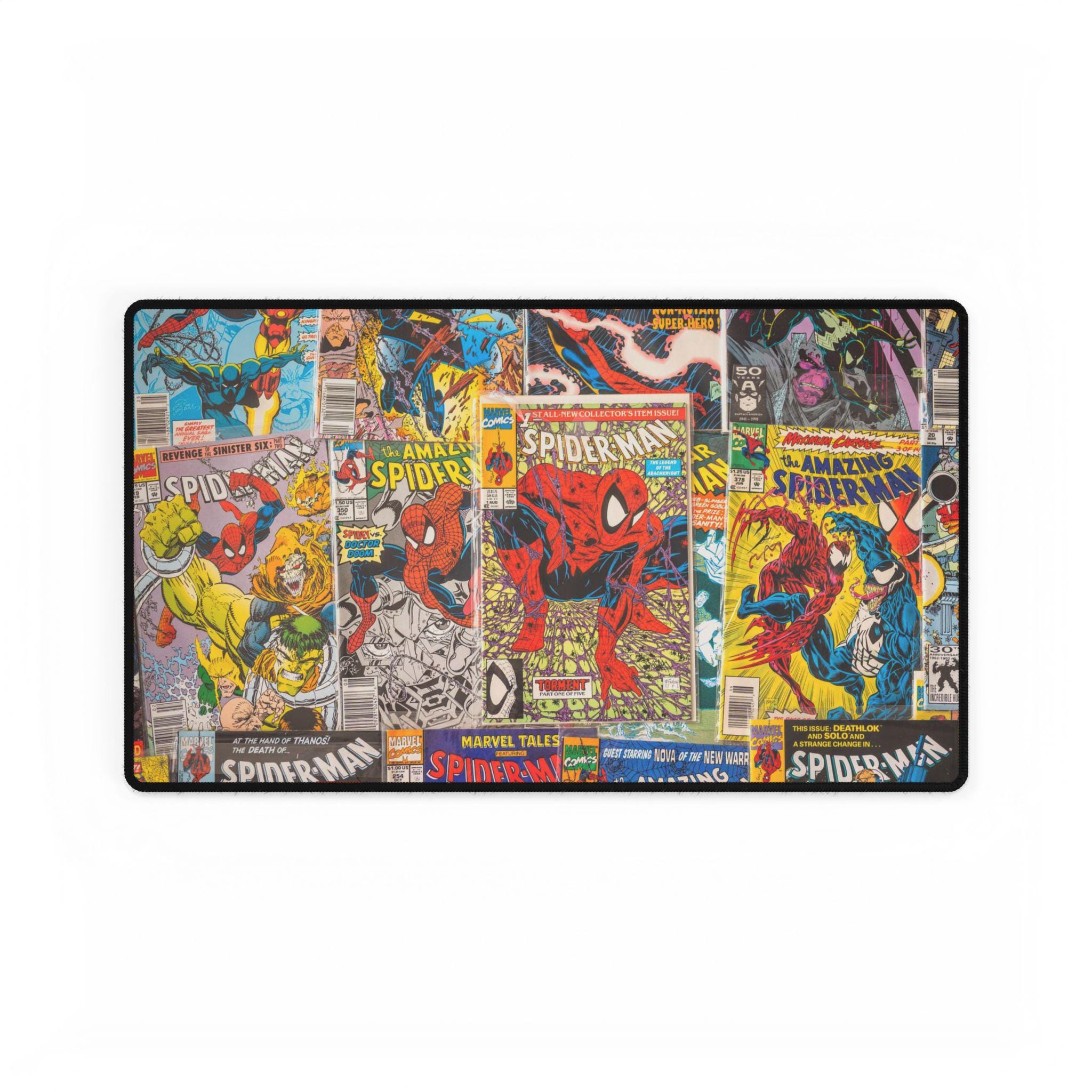 Vintage Spider-man Desk Mat, Comic Book Office Decor, Marvel Workspace ...