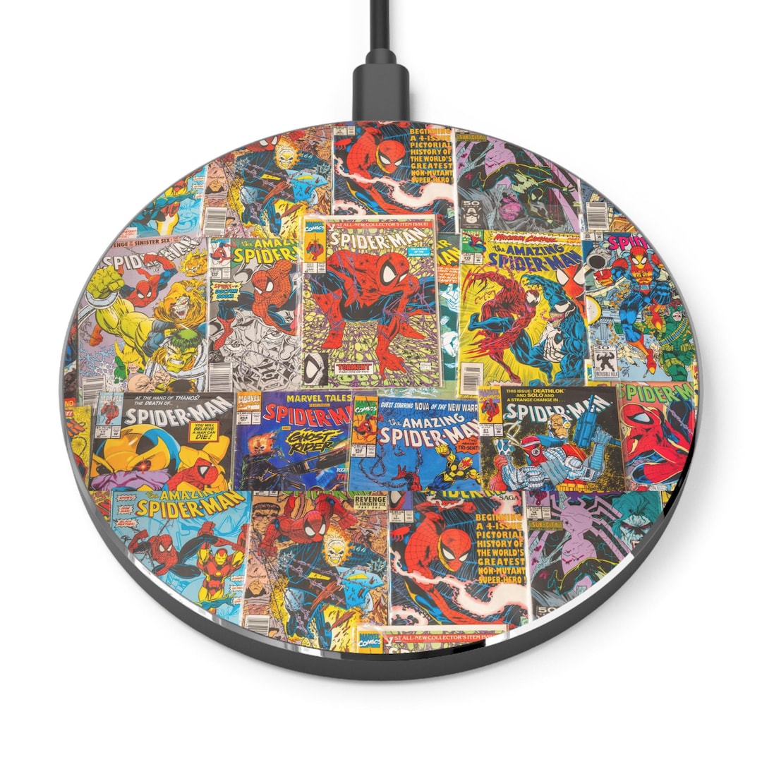 Spiderman Wireless Charger - Fast Charge, Comic Book Decor for Marvel ...