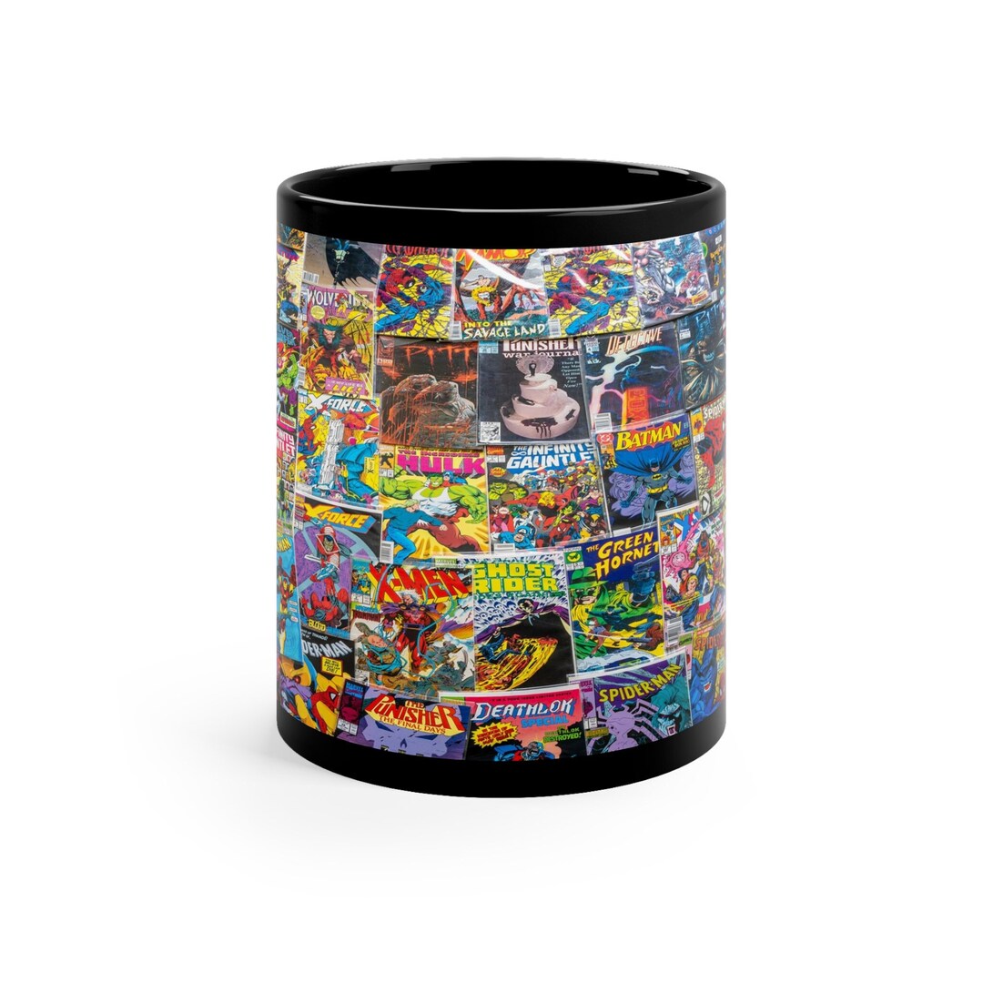 Comic Mug Marvel & DC Vintage Comic Book -11oz Black Mug - Etsy