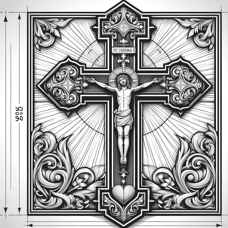 3 Elegant DXF Jesus Cross Laser Cut File Vector File for Laser Cutting ...