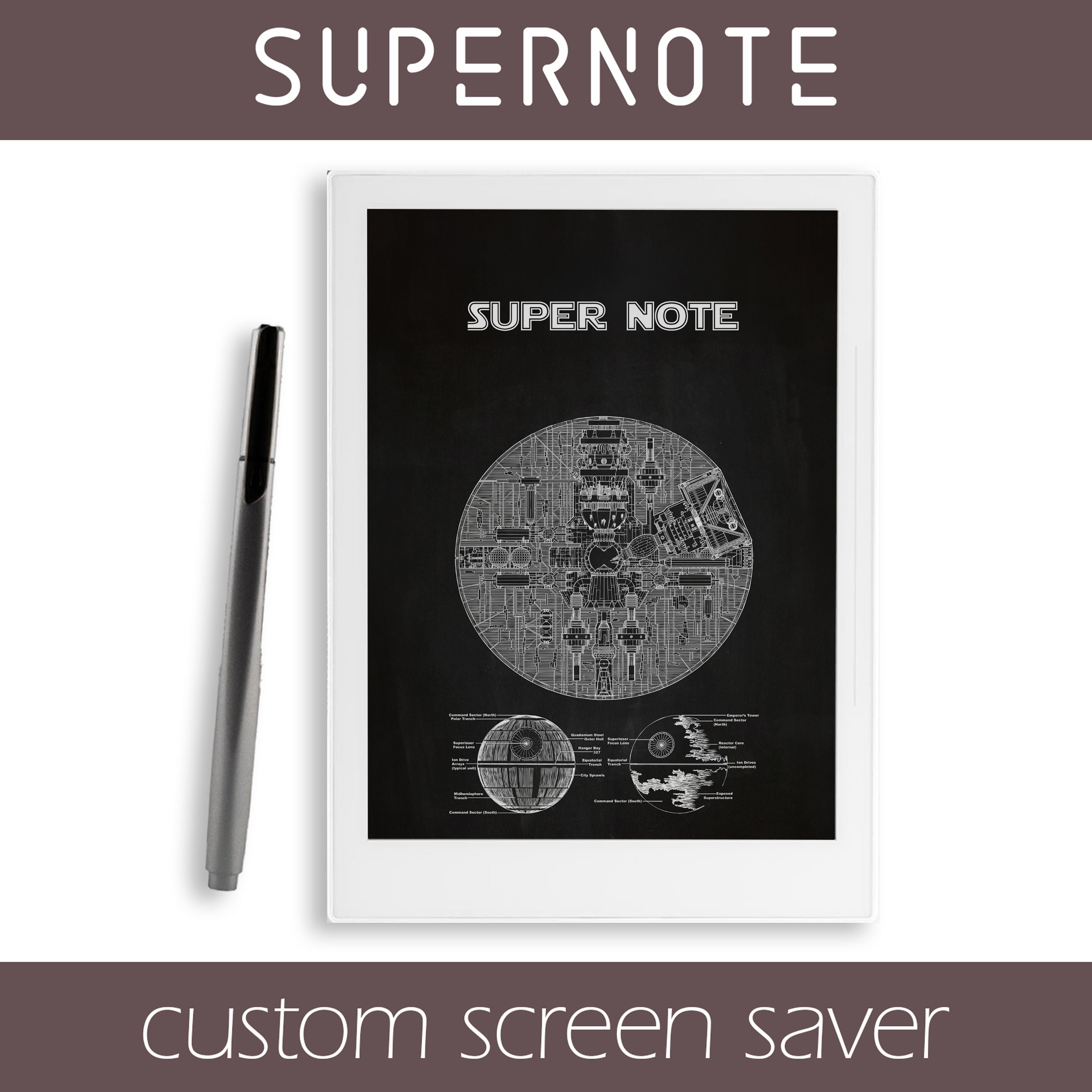 Ghibli Supernote Screensaver death Star - Etsy
