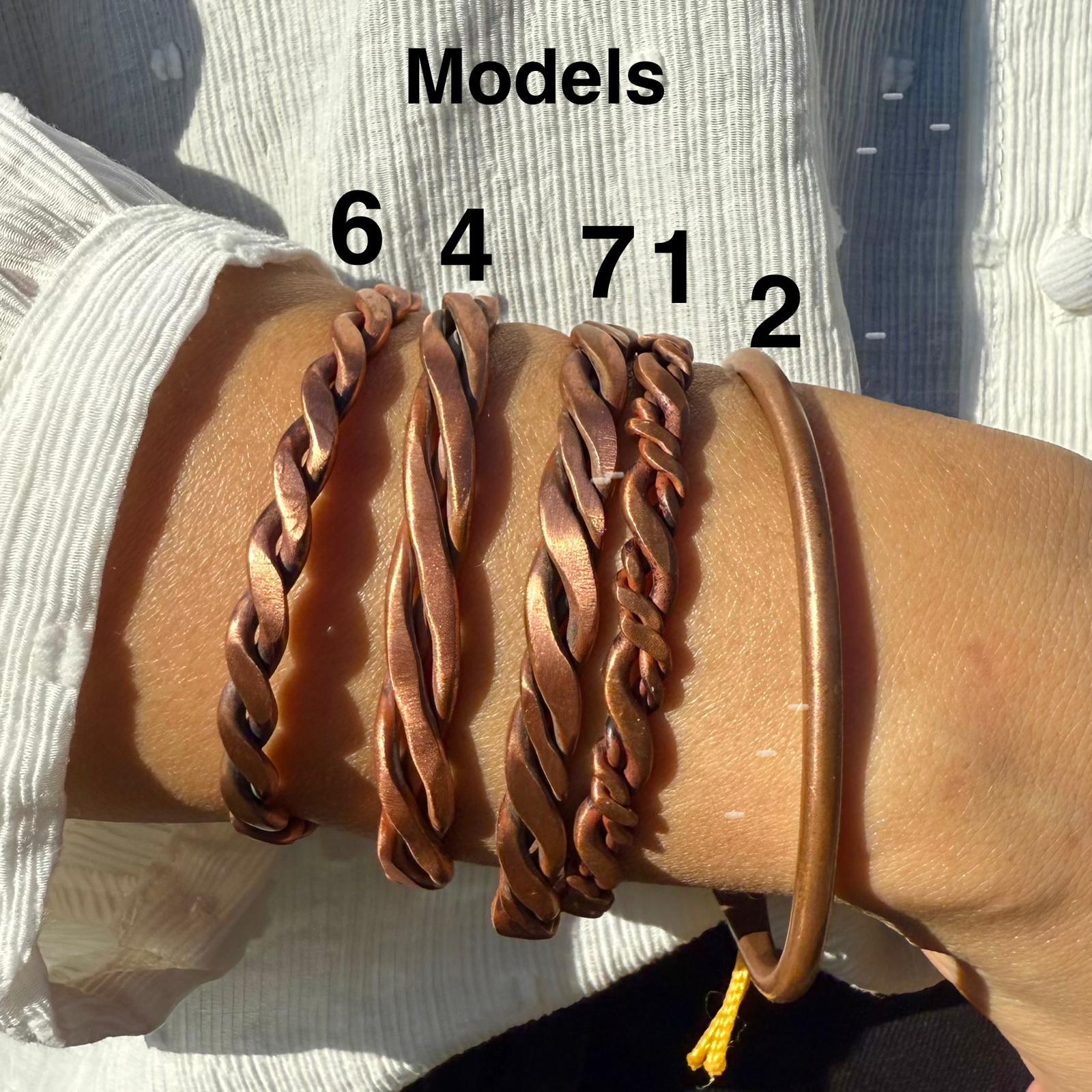 100% Solid Pure Copper Bracelet, Hammered Twisted and Minimalist ...