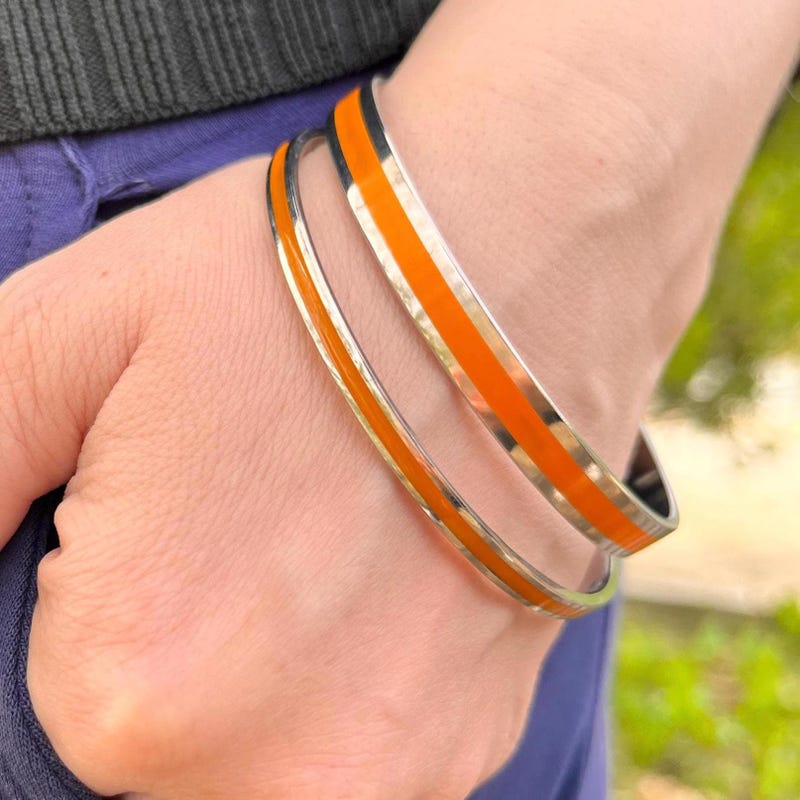 Orange Bangle Bracelet - Etsy