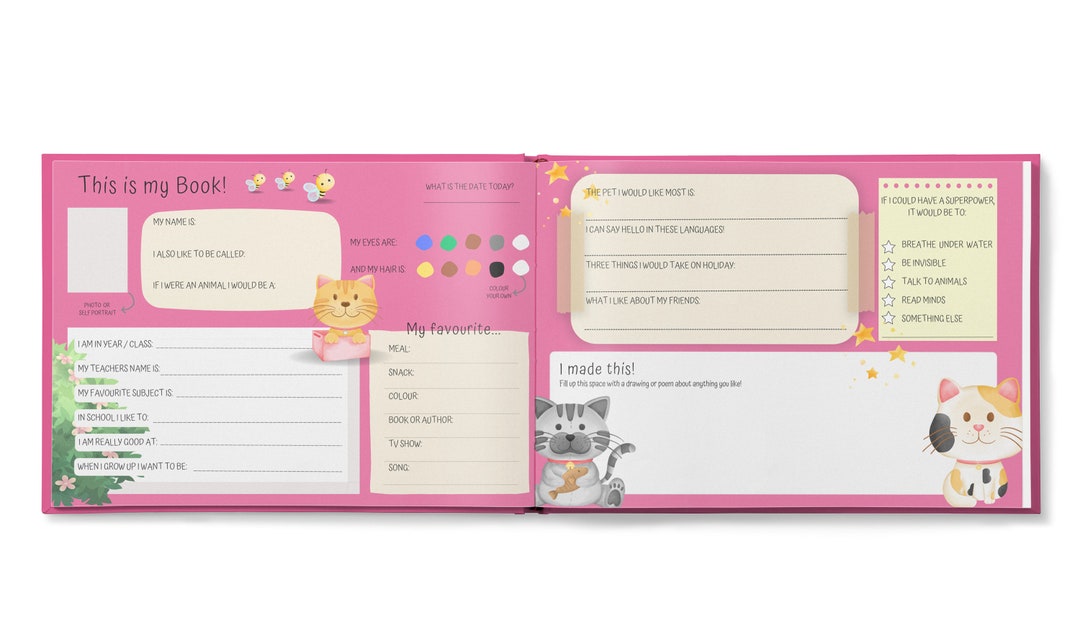 Friendship Memory Book | My Friends - Cats | Keepsake for Children ...