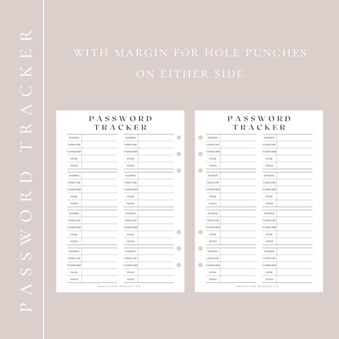 Password Tracker • Password Log • Printable Insert • A4/a5/letter/half ...