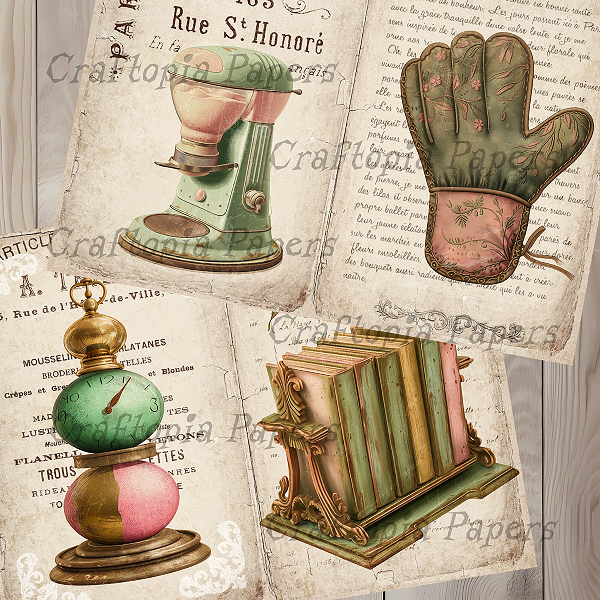 Old Kitchen, Junk Journal Kit, Printable Scrapbook Papers, Nostalgia, Collage Sheet, Collage ...