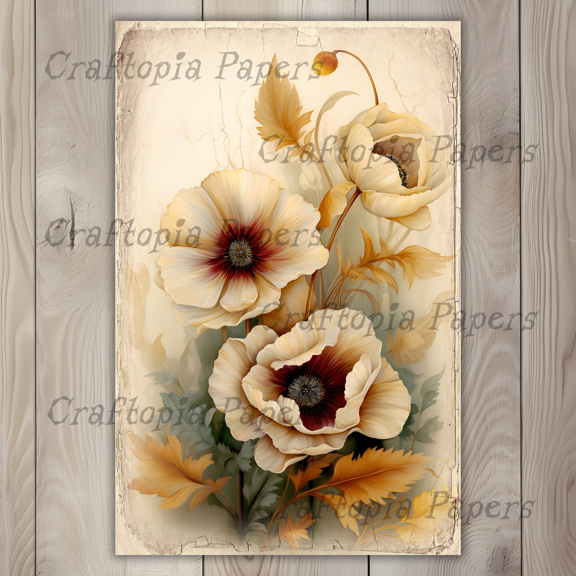 Flowers Junk Journal Kit, Printable Scrapbook Papers, Digital Download ...