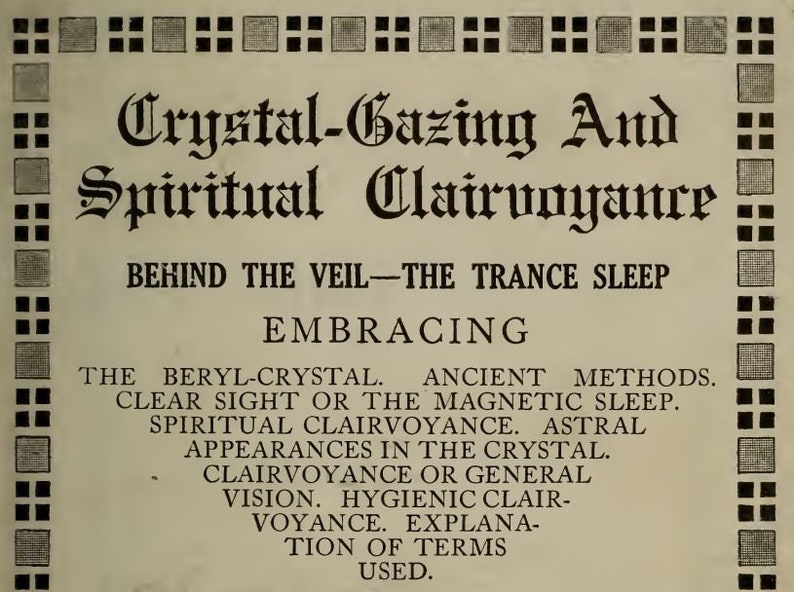 1916 Crystal Gazing & Spiritual Clairvoyance. Antique DIGITAL BOOK ...