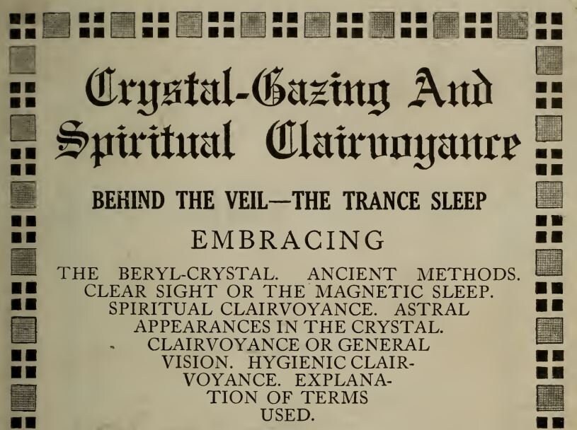 1916 Crystal Gazing & Spiritual Clairvoyance. Antique DIGITAL BOOK ...