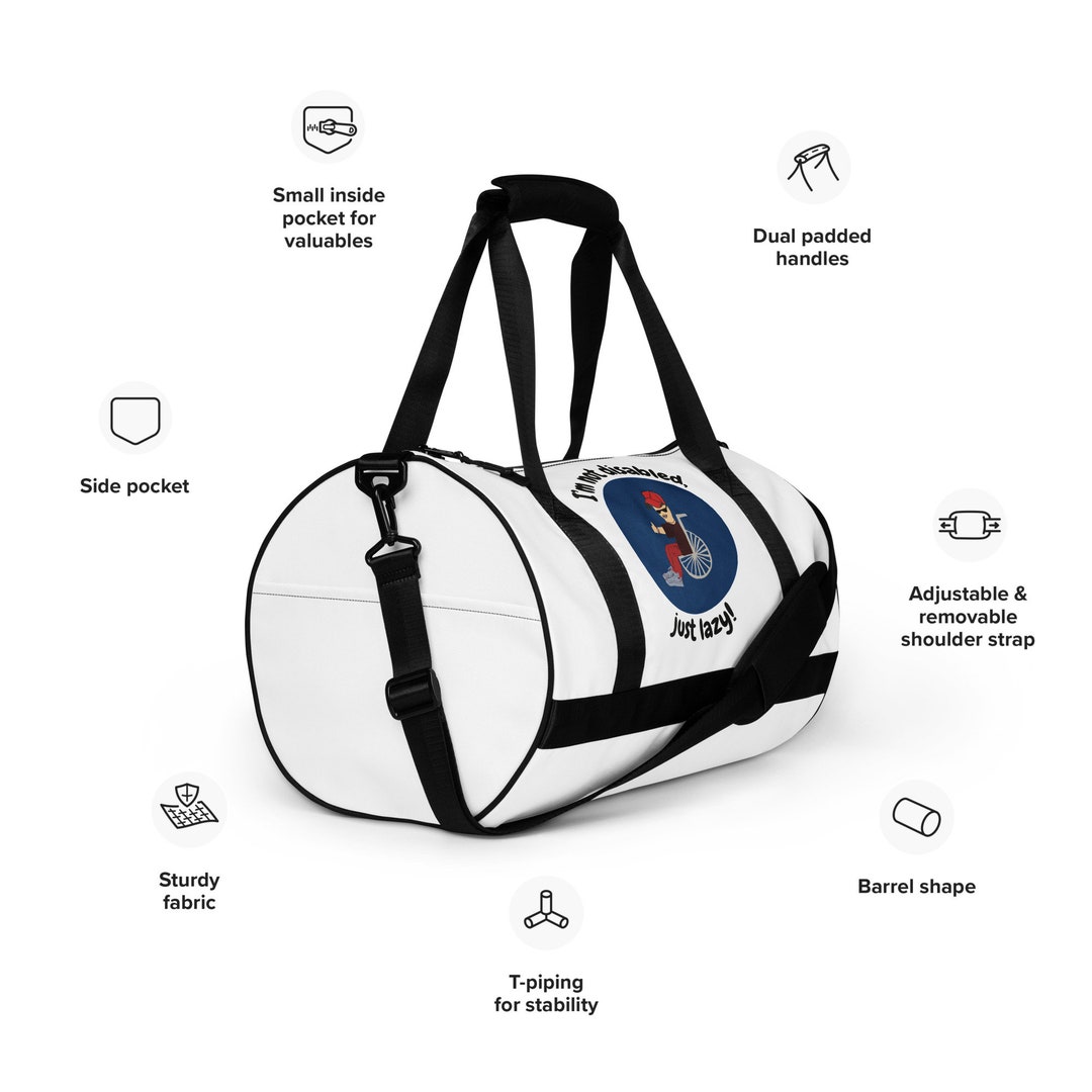 Funny Disabled I'm Not Disabled Just Lazy Gym Bag - Etsy