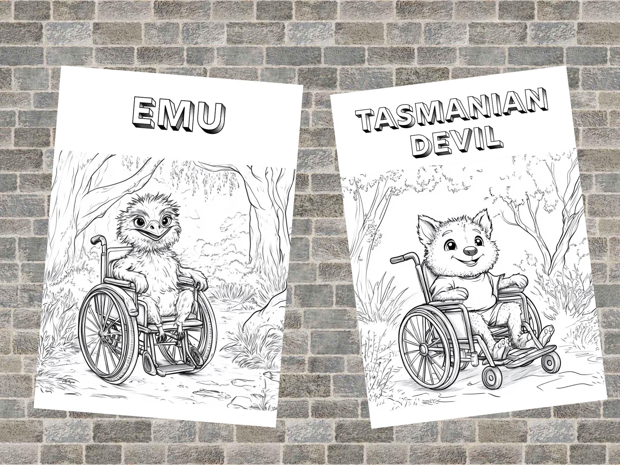 Australian Animals in Wheelchairs Colouring Book | Inclusive Kids ...