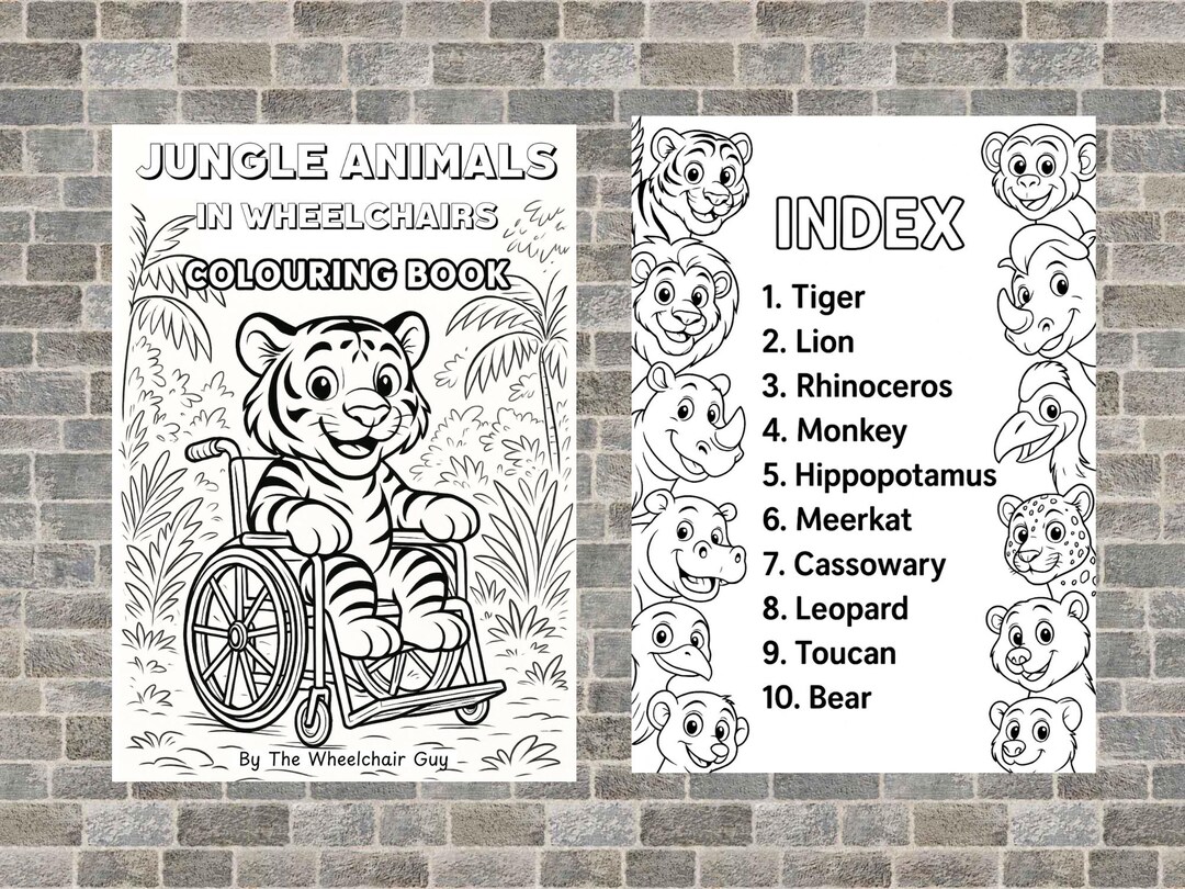Jungle Animals in Wheelchairs Colouring Book | Inclusive Kids Printable ...