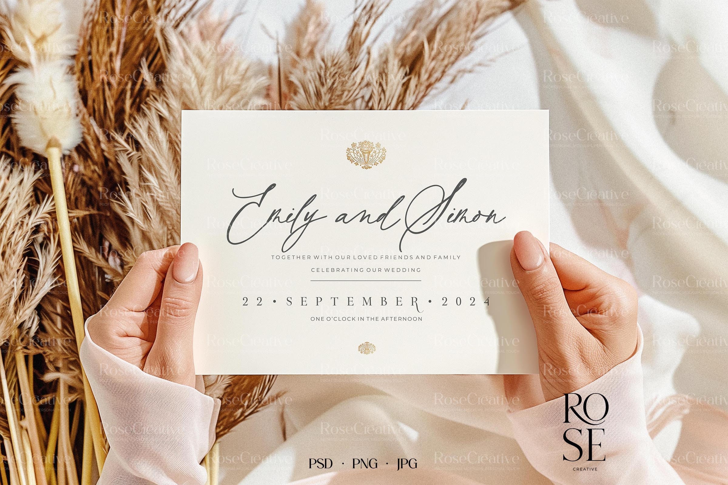 Wedding and Baby Shower Horizontal 5x7 Card Invitation Mockup, Canva ...