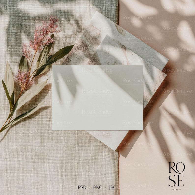 A5 Greeting Card Mockup Landscape | 7x5 Wedding Baby Shower Invite ...