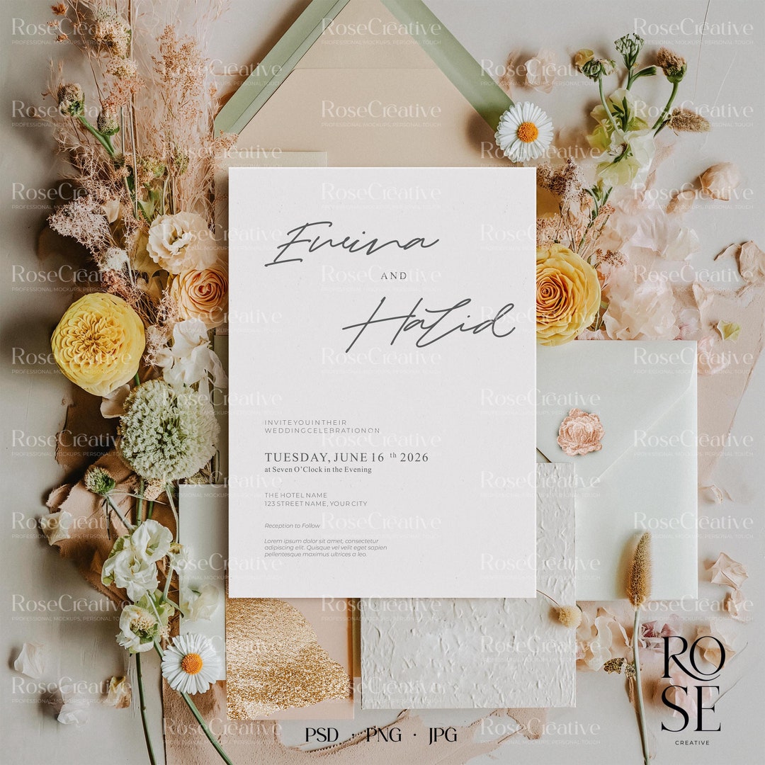 Invite Mockup, Newborn Card Mockup, Wedding Invitation Mock Up ...