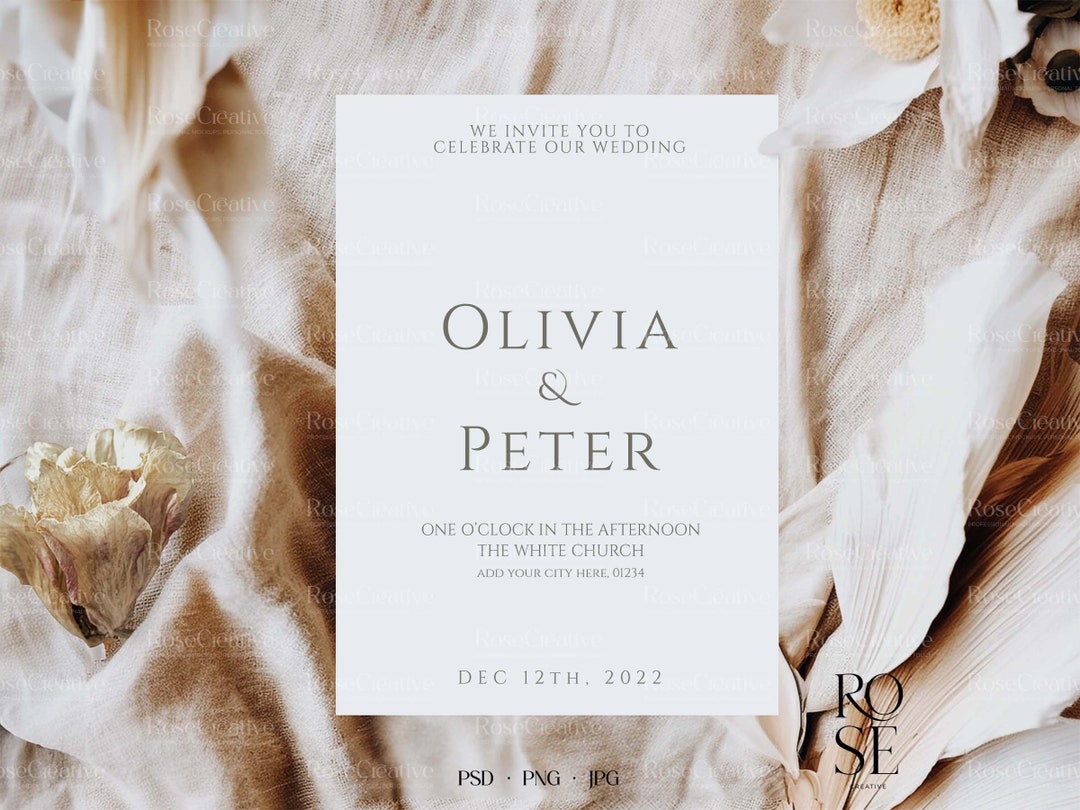 Invite Mockup, Greeting Card Mockup, 5x7 Card Mockup, Wedding ...