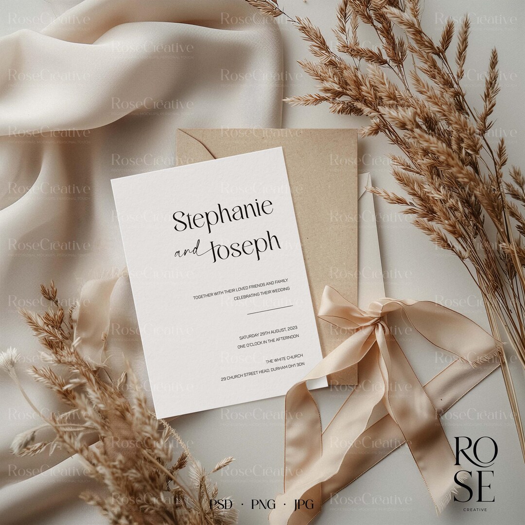 Invitation Mockup, Card Mockup, 5x7 Mockup, Wedding Invite Mockup, Baby ...