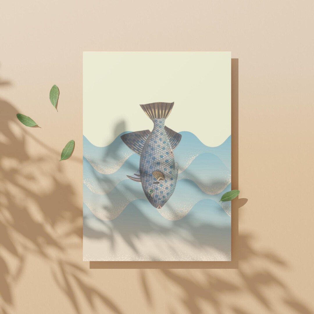 Fish Art Print, Animal Printable Art, Fish Art Decor, Blue Art Decor - Etsy