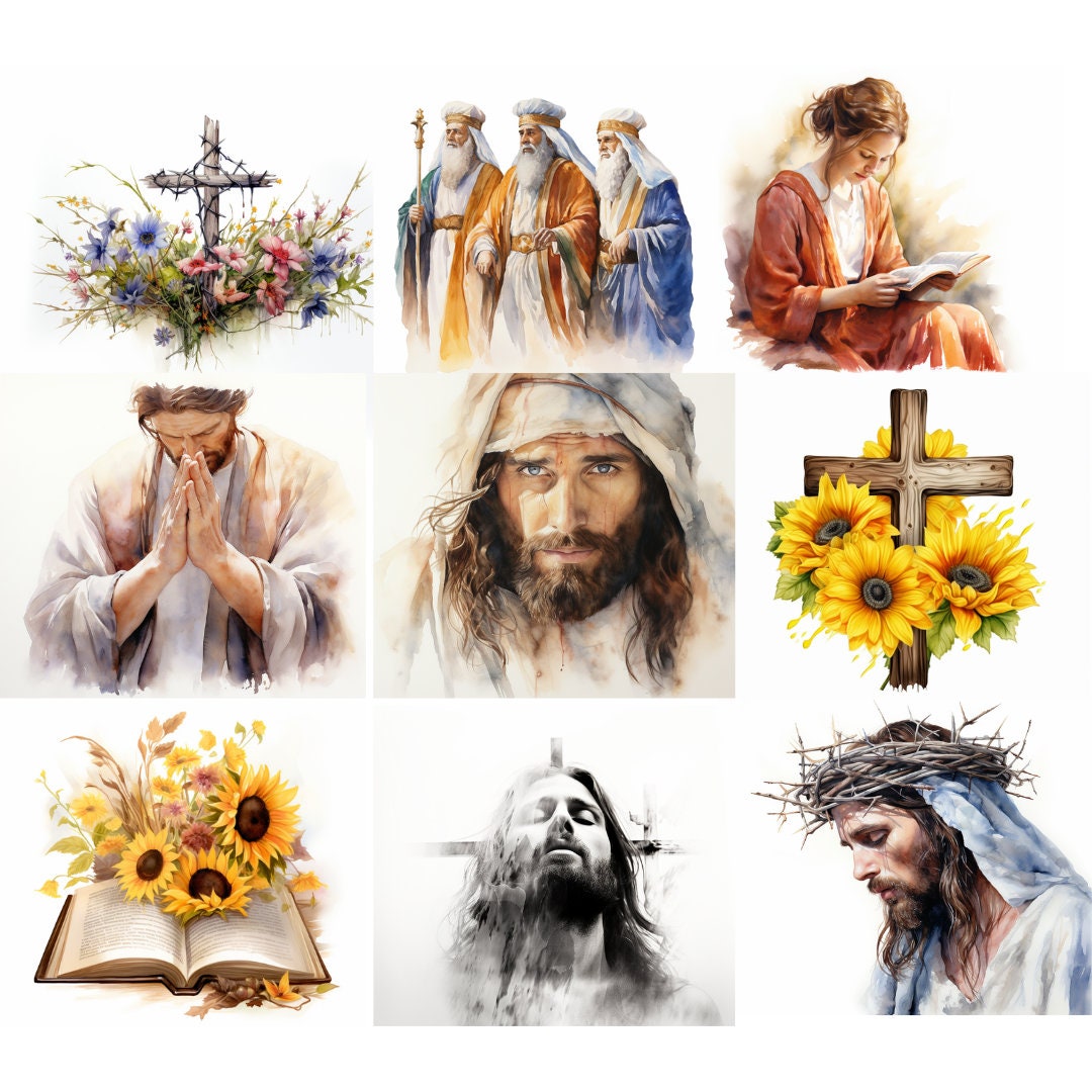50+ Faith Sublimation PNG Bundle, Bible Watercolor Clipart, Christian ...