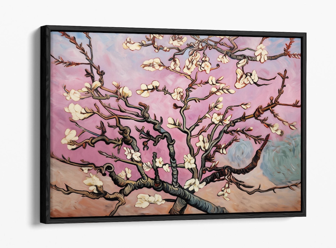 Van Gogh Style Cherry Blossom Tree 3 -wall Art Float Effect Framed ...