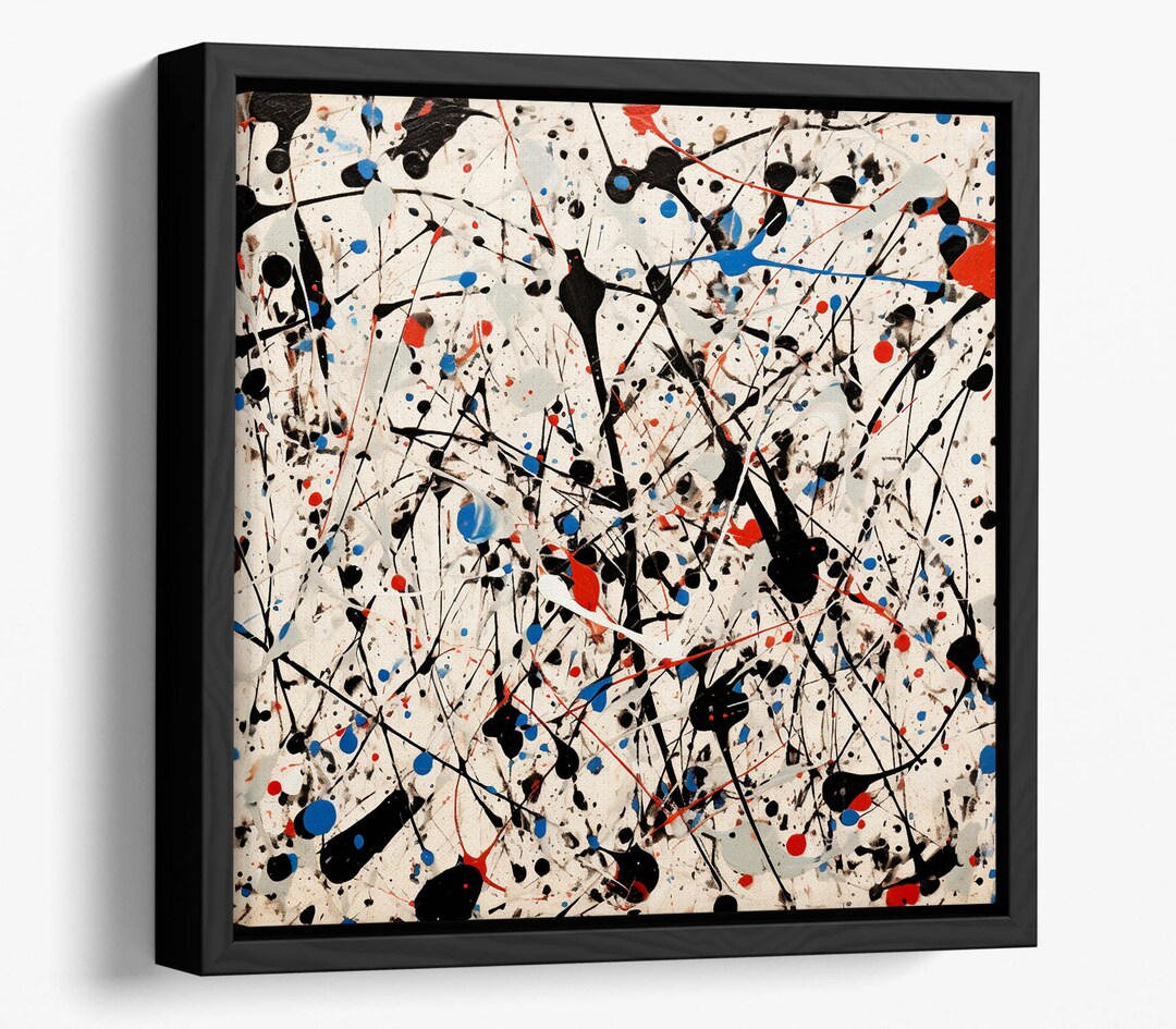 Jackson Pollock Splash Art 2 Wall Art Float Effect Framed Canvas Print ...