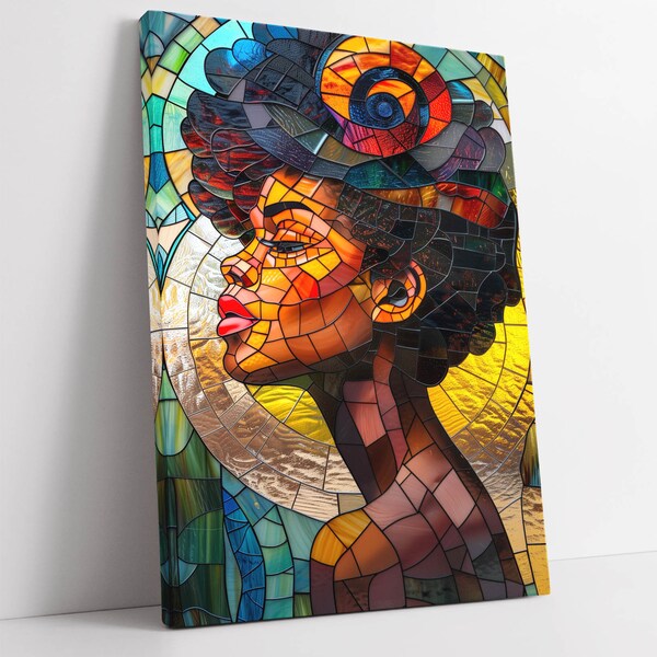 Black Woman Glass Canvas - Etsy