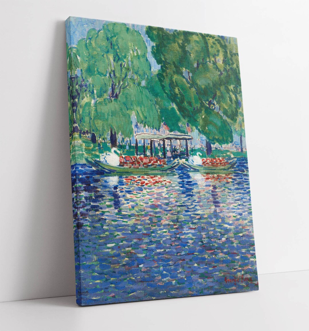 The Swan Boats by George Luks -wall Art Framed Canvas Picture Print ...