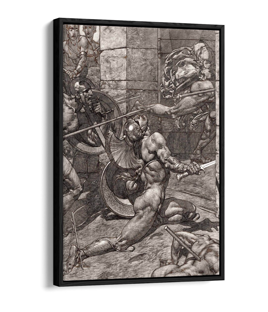 Alexander Rothaug the Death of Achilles Float Effect Framed Canvas ...