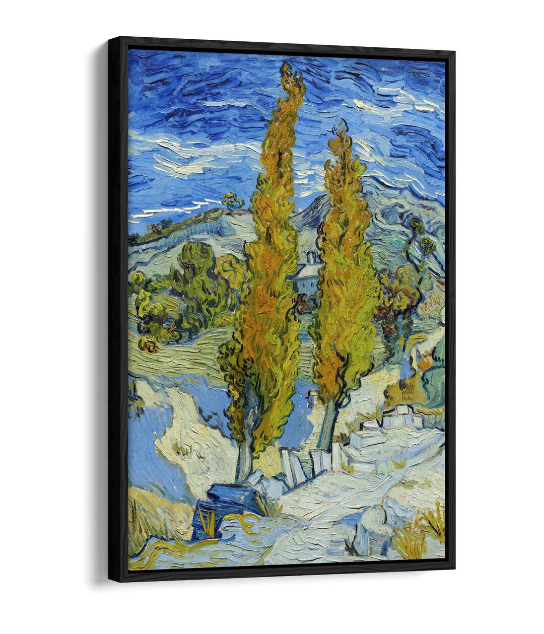 VAN GOGH the Poplars at Saint-remy Art Float Effect Framed Canvas Print ...