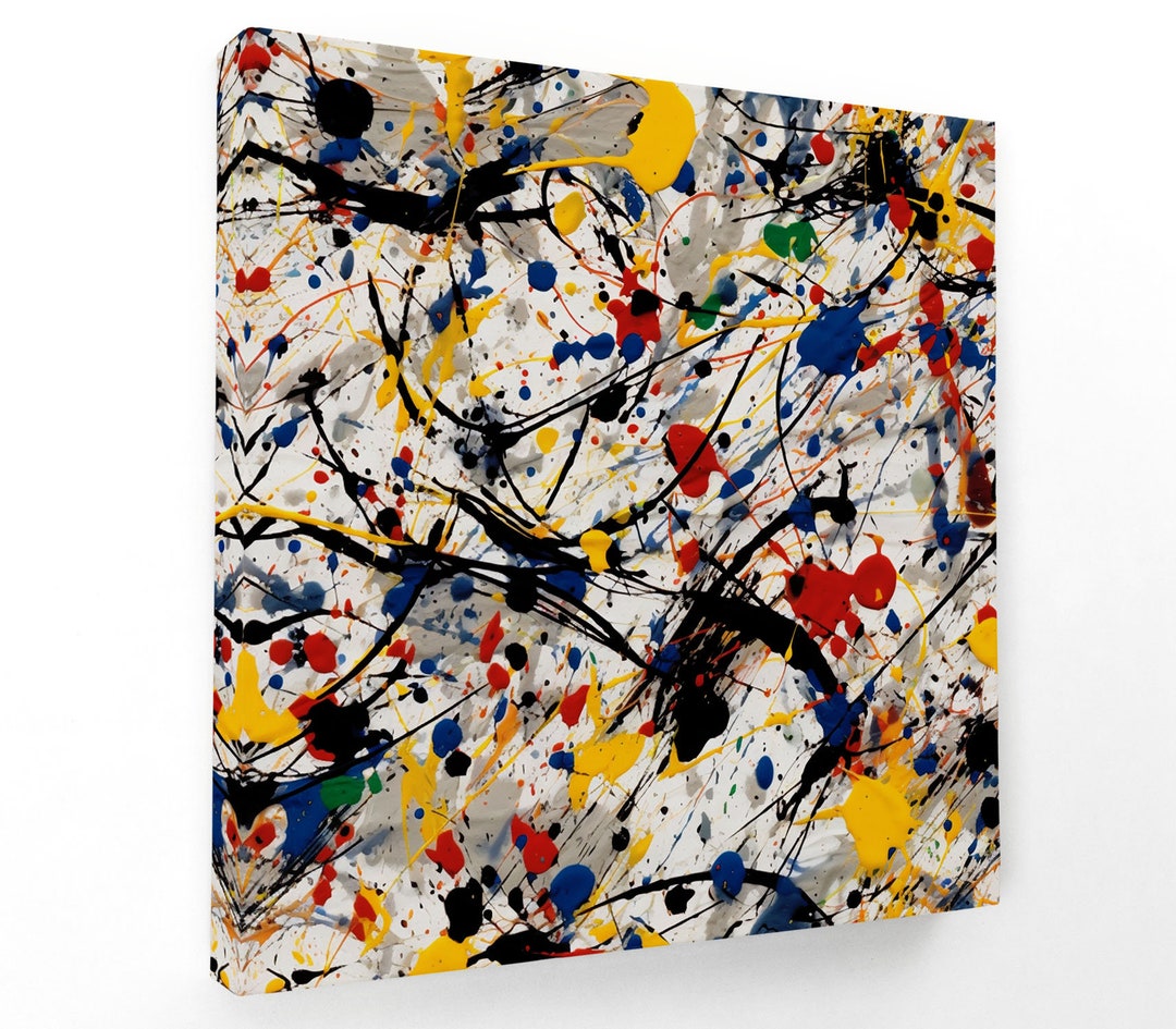 Jackson Pollock Making Paint Splash 6 Square Wall Art Framed Canvas ...