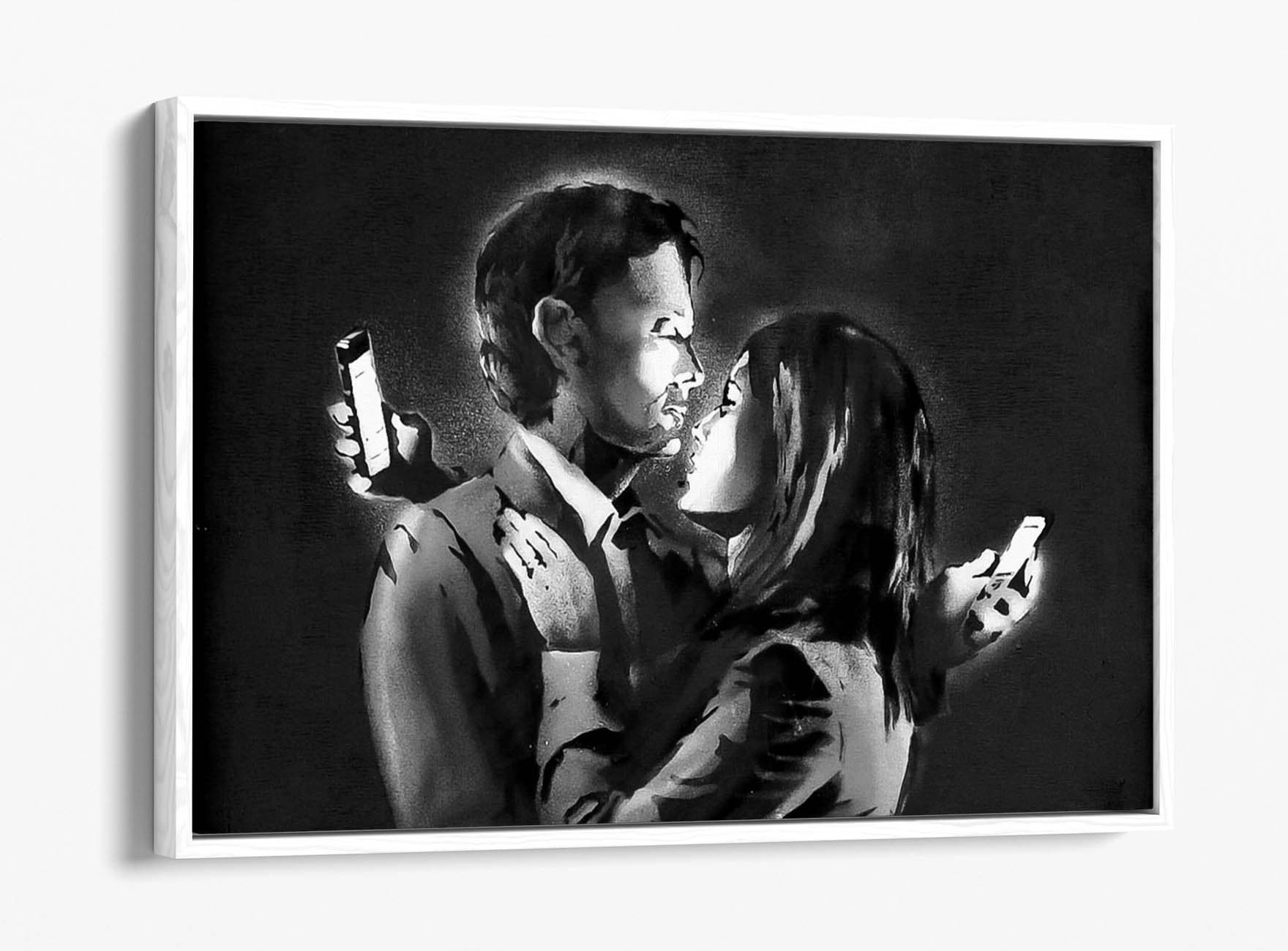 BANKSY MOBILE LOVERS Wall Art Float Effect Framed Canvas Print - Etsy